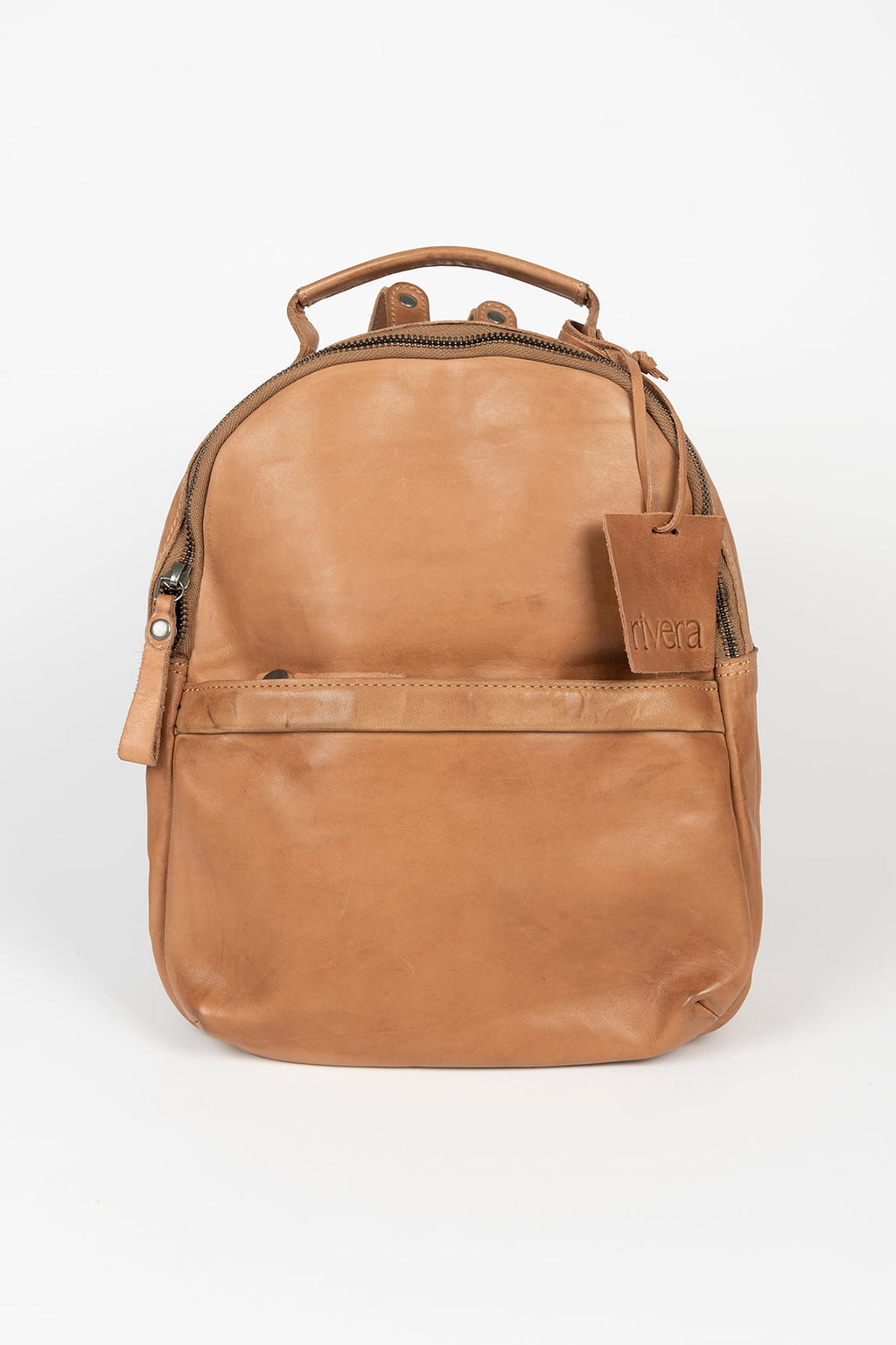 Nomad backpack in genuine camel-colored leather | Rivera